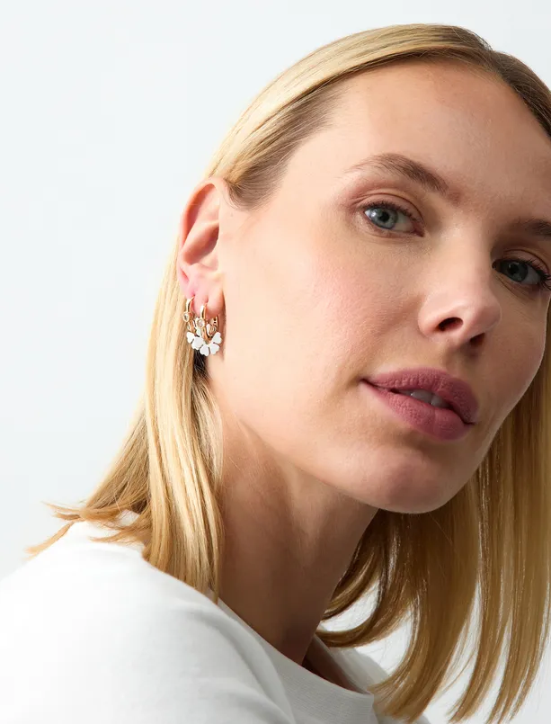 Flower Figured Earring Set